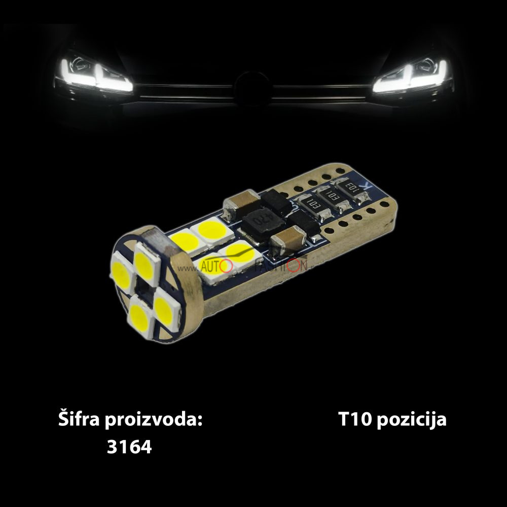 LED sijalica T10 W5W 12 dioda CANBUS