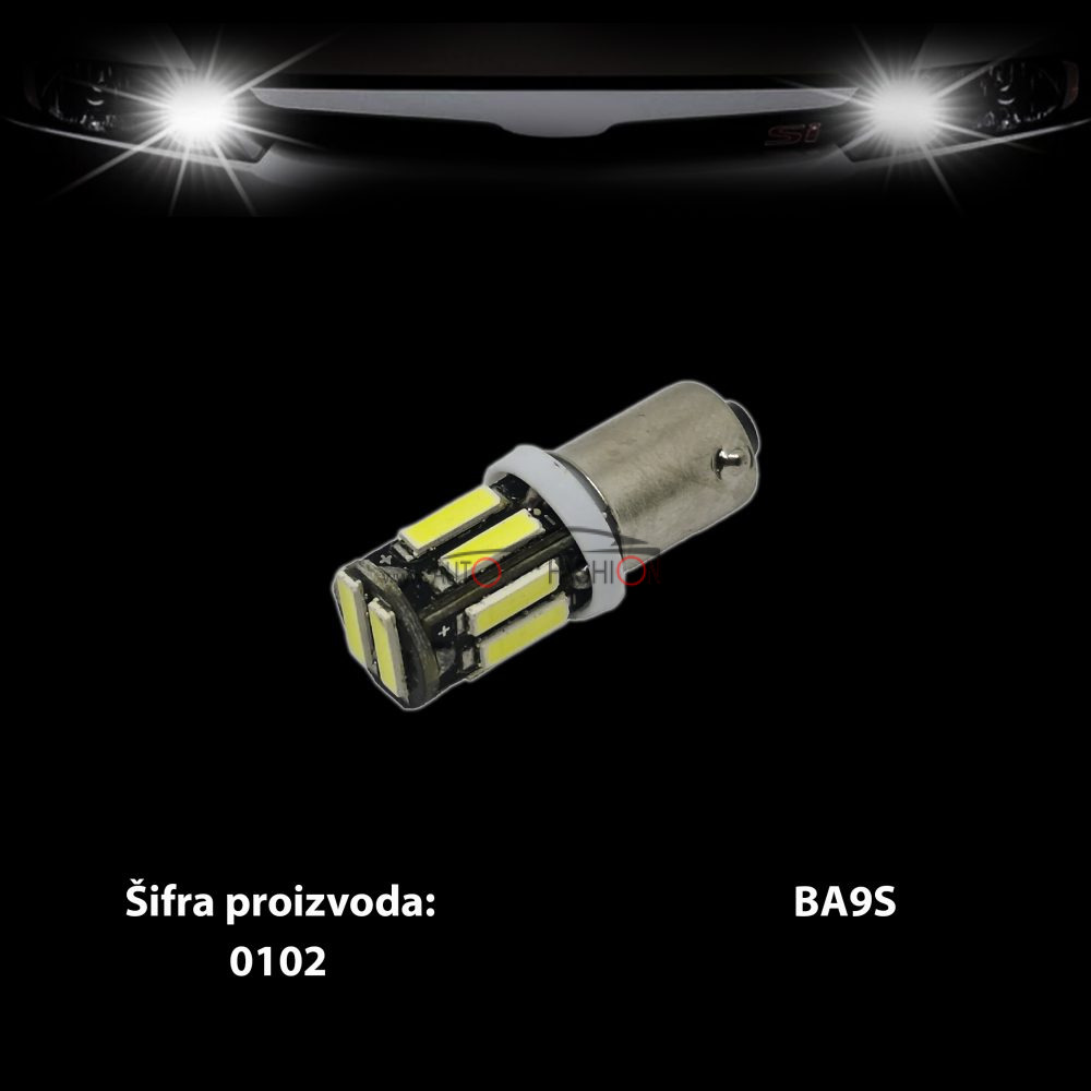 LED sijalica BA9S H6W 10 smd