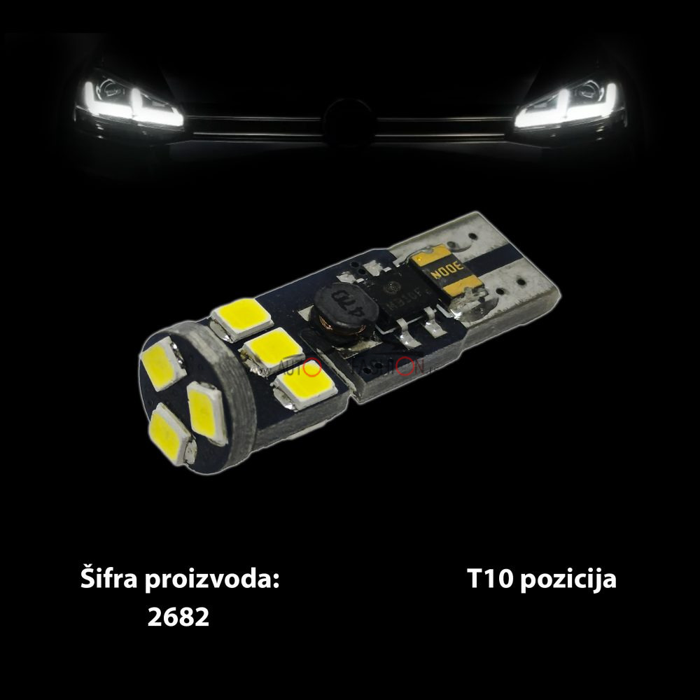 LED sijalica T10 W5W 9 dioda CANBUS