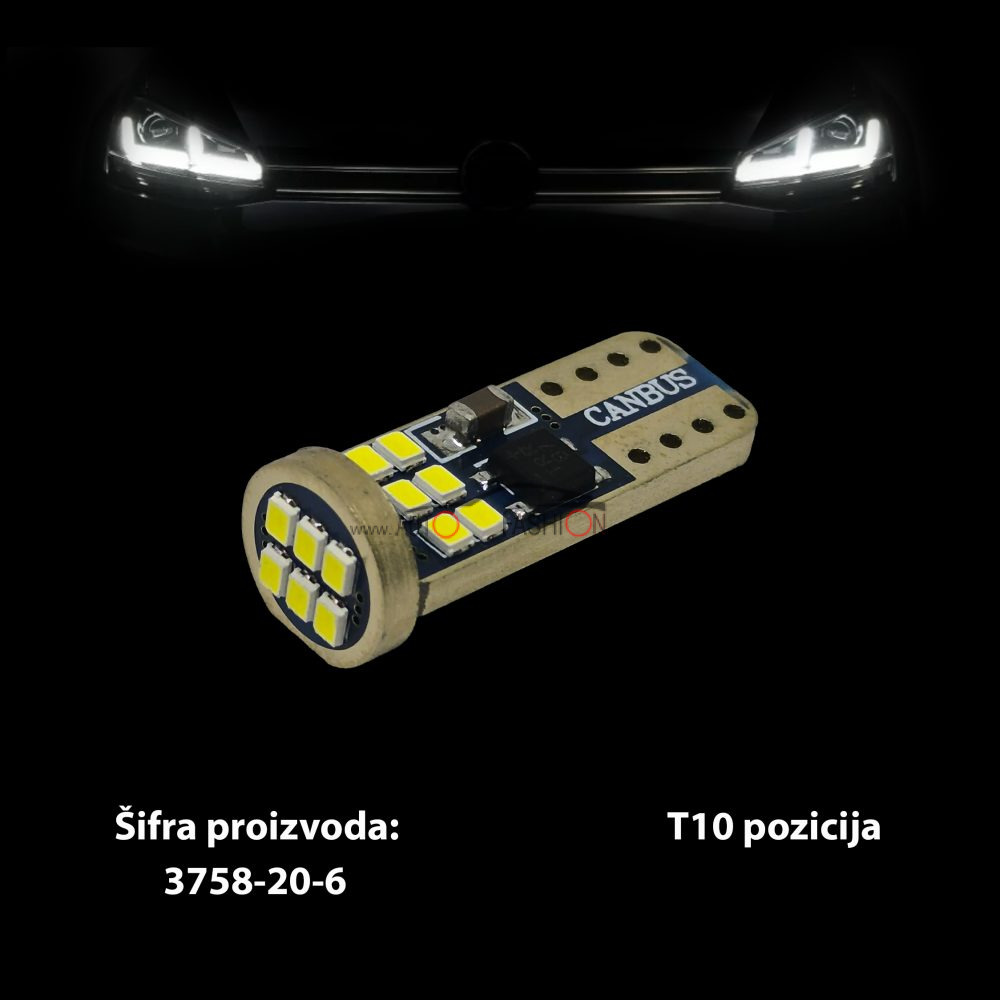 LED sijalica T10 W5W 18 LED canbus PREMIUM PAR