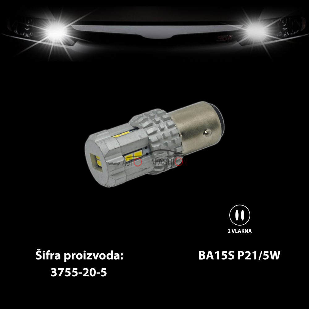 LED sijalica BA15S P21/5W CANBUS 12 smd ALU NEW – komad