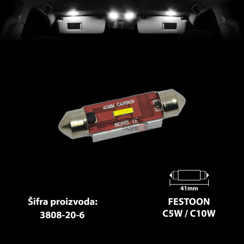 LED sijalica Festoon C10W C5W 41mm CANBUS PHILIPS