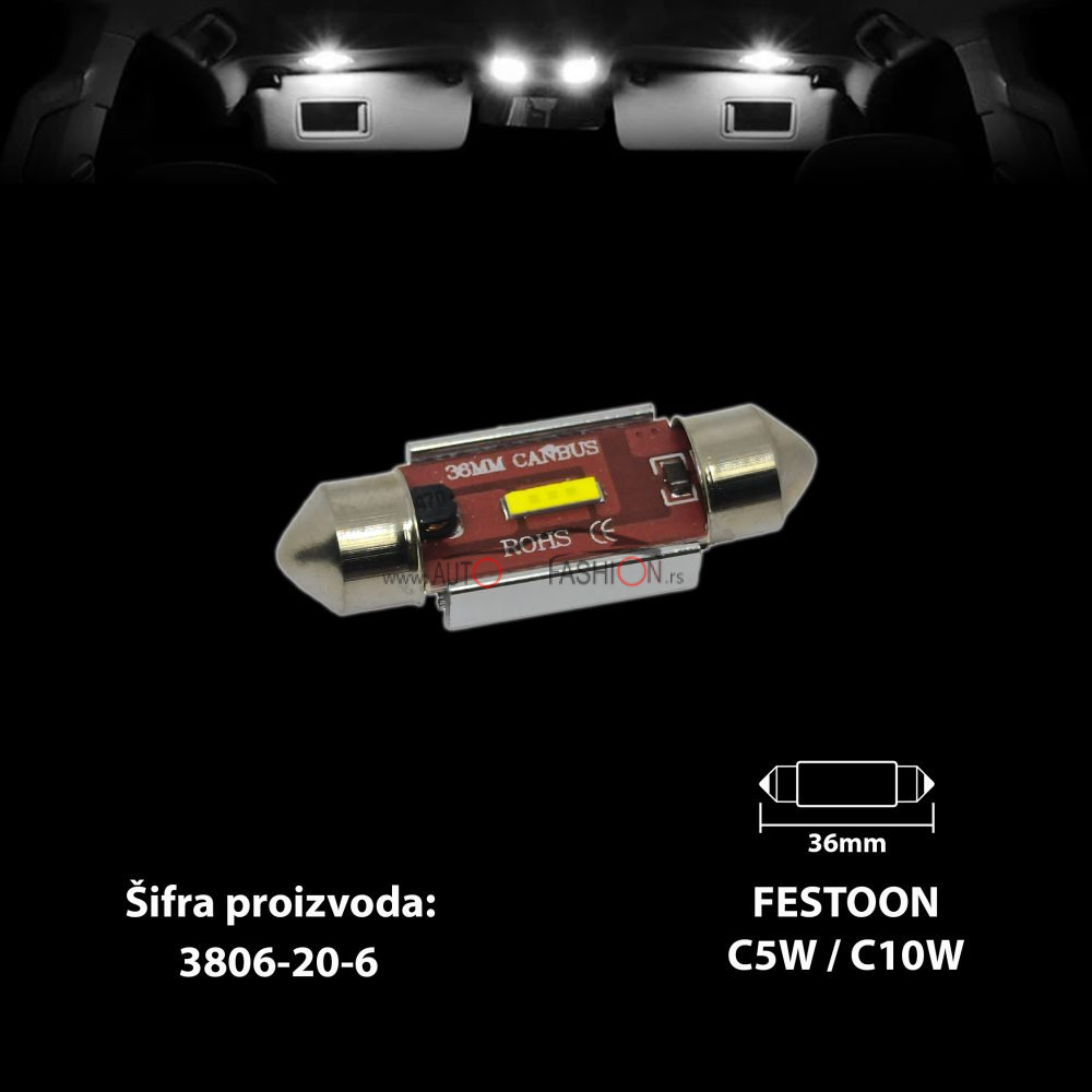 LED sijalica Festoon C10W C5W 36mm CANBUS PHILIPS