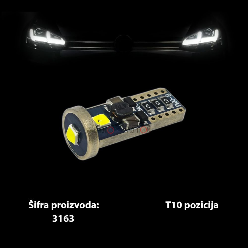 LED sijalica T10 W5W 3 diode CANBUS