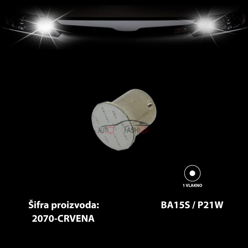 LED sijalica BA15S P21W COB CRVENA