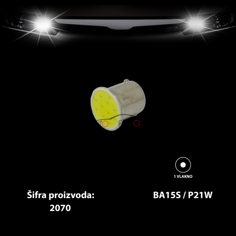 LED sijalica BA15S P21W COB