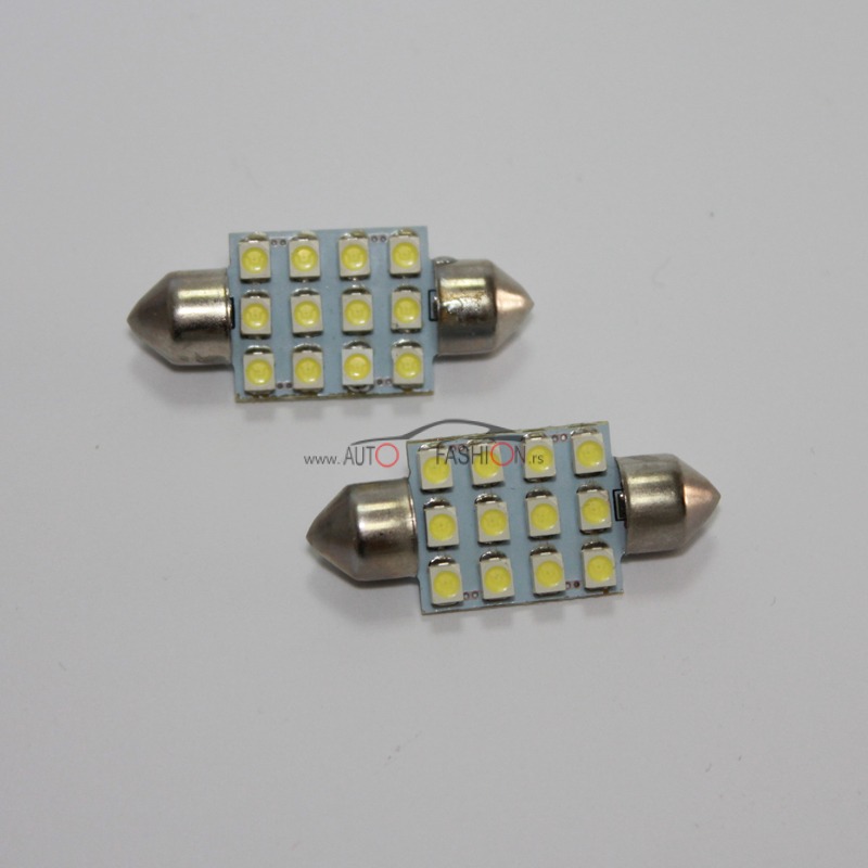 LED sijalica Festoon C10W C5W 36mm 12 smd