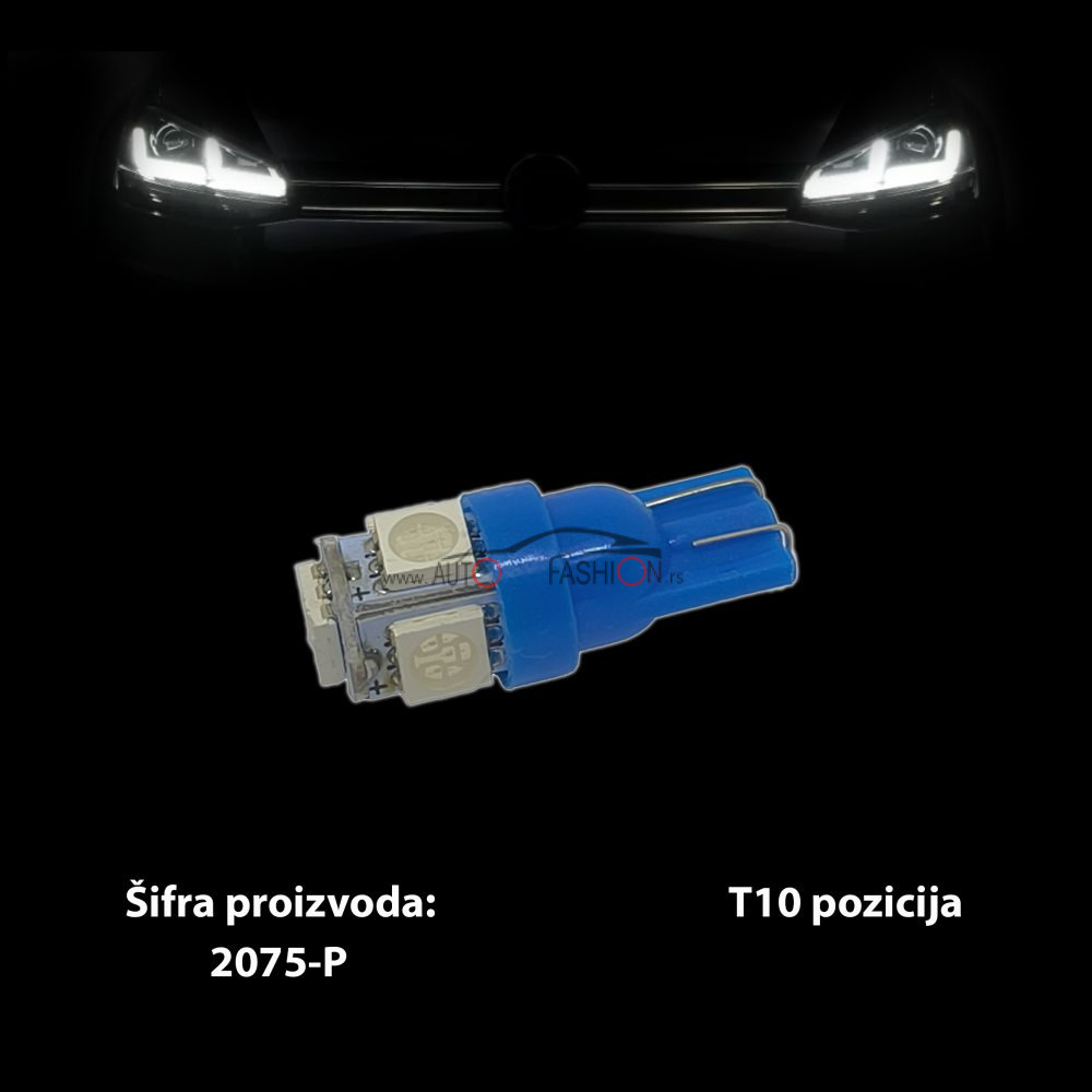 LED pozicija T10 W5W 5 smd PLAVA