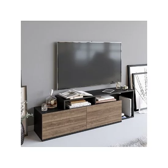 HANAH HOME TV POLICA NEXERA BLACK WALNUT CENA
