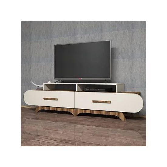 HANAH HOME TV POLICA FLORA WALNUT CREAM CENA