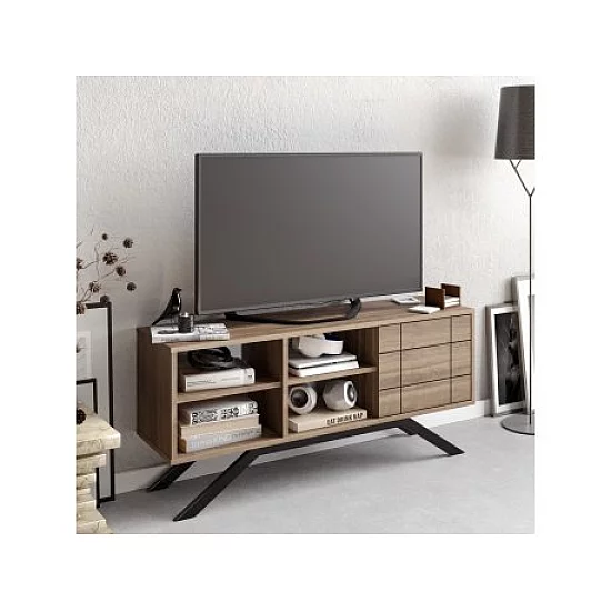HANAH HOME TV POLICA NORTH BLACK WALNUT CENA