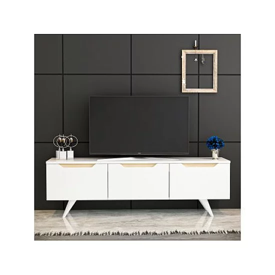 HANAH HOME TV POLICA PRAG - WHITE CENA