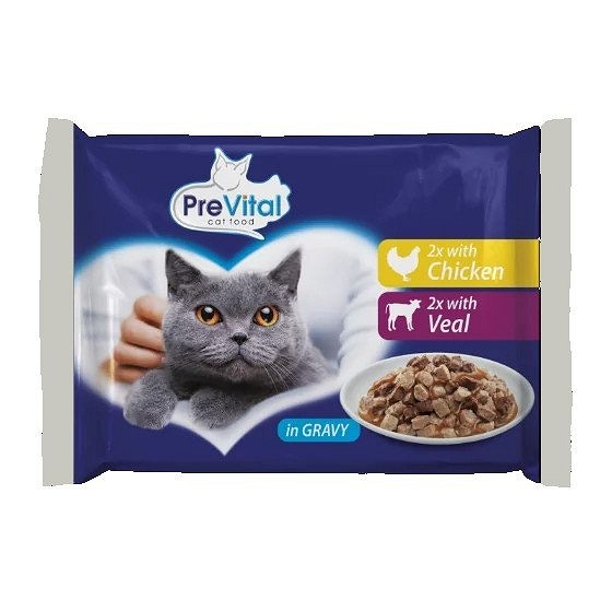 PPF-PreVital,Pouch Cat mixed-chicken&veal 4x100g