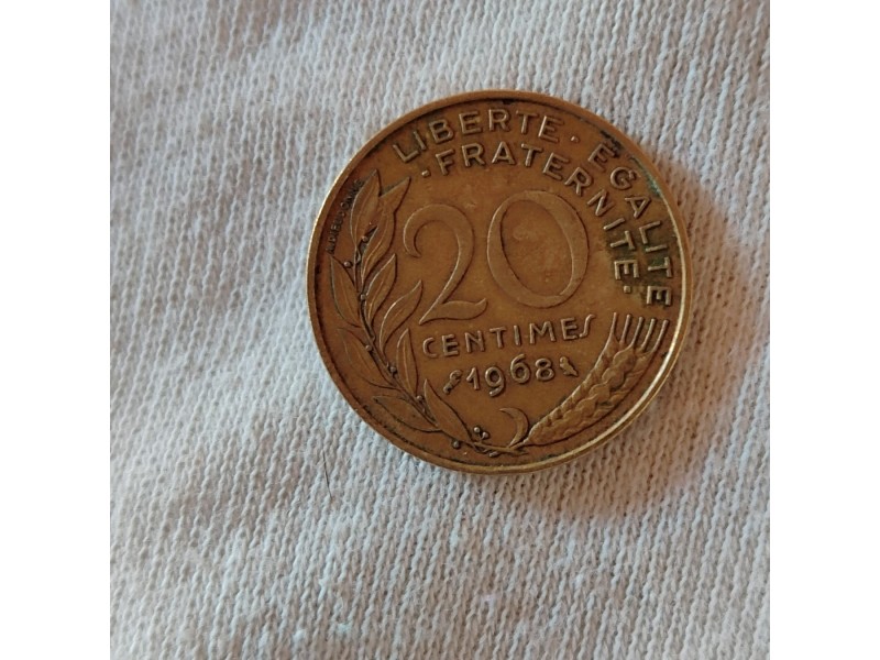 20 centimes 1968 god francuska