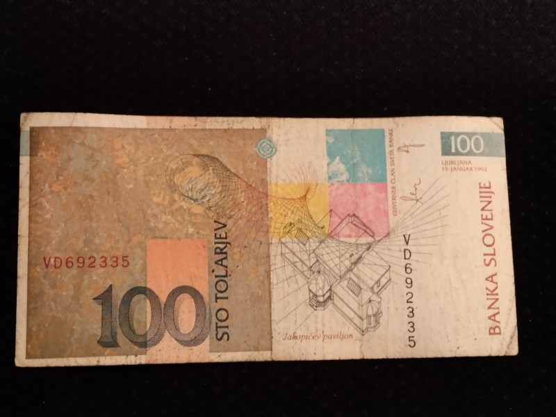 100 tolara 1992 slovenija