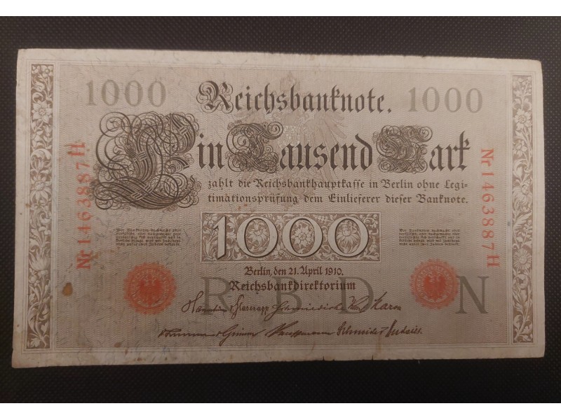 1000 maraka 1910.