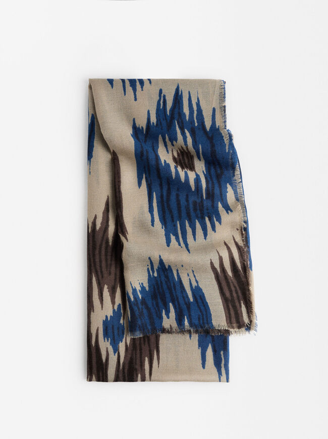 Printed Scarf With Wool