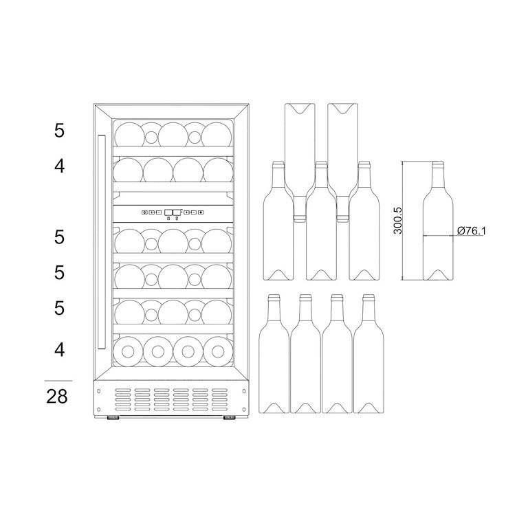 mQuvée podpultna vinska vitrina WineCave 700 40D WCD40AB