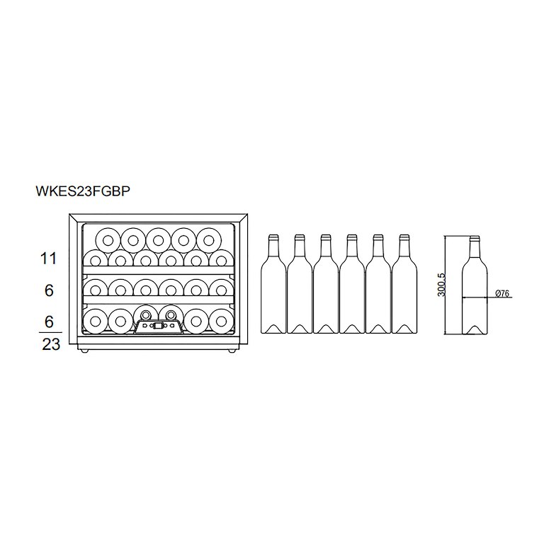 mQuvée ugradna vinska vitrina WineKeeper 23S WKES23FGBP