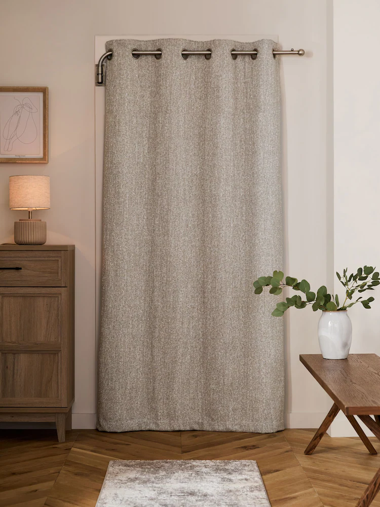 Natural Cosy Texture Super Thermal Eyelet Door Curtain