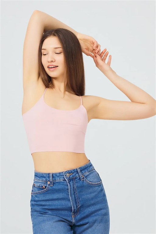 COTTONHILL Crop Top sa podesivim remenom - puder