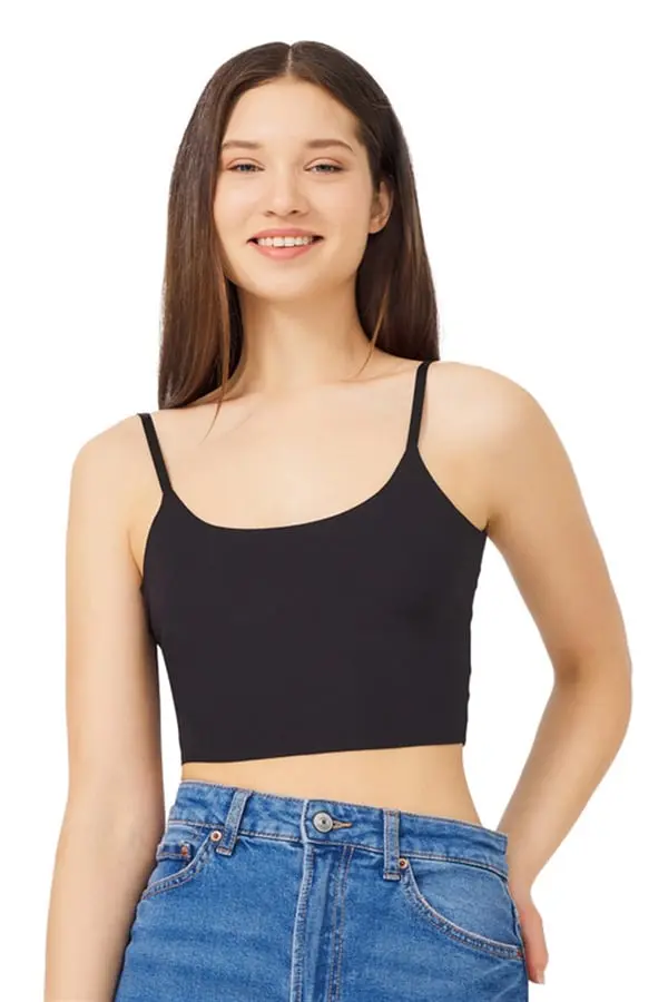 COTTONHILL Crop Top sa podesivim remenom - crna