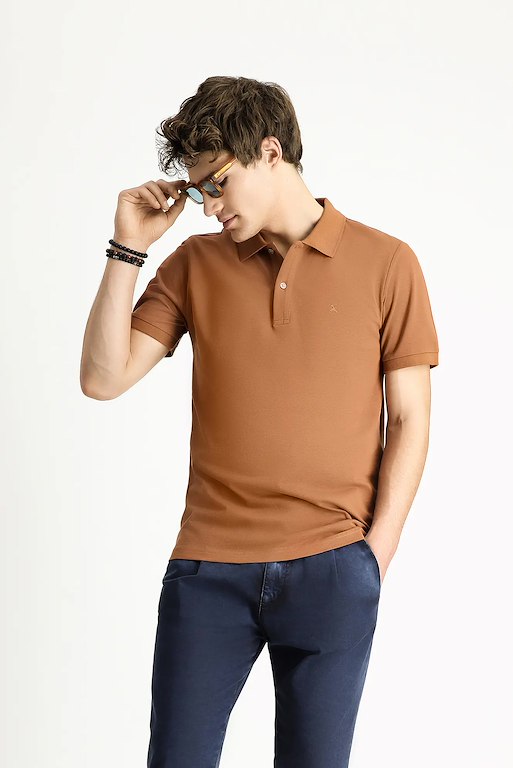 Kigili Muška polo majica, Slim Fit, Braon