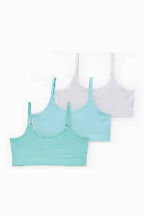 C&A Donji veš za devojčice, Crop top, Soft Strech, Set od 3, Višebojni