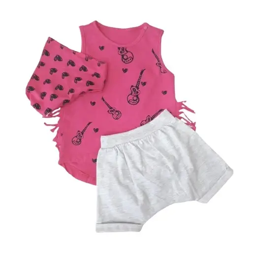 Trodelni komplet za bebe W7448, Roze-sivi