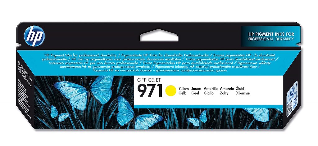 HP 971 Yellow Original Ink Cartridge, CN624AE