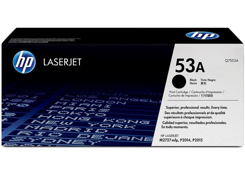 HP 53A Black Original LaserJet Toner Cartridge, Q7553A