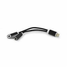 Iphone lightning adapter za slusalice i punjenje crni