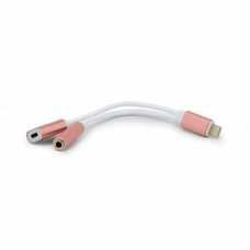 Iphone lightning adapter za slusalice i punjenje roze