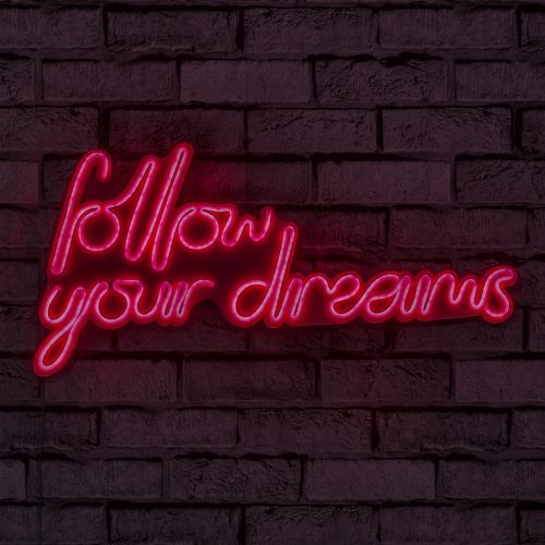 Follow Your Dreams - Red Red Decorative Plastic Led Lighting