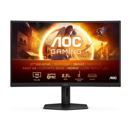 AOC 27″ FHD 280Hz Zakrivljeni Gaming monitor | C27G4ZXU