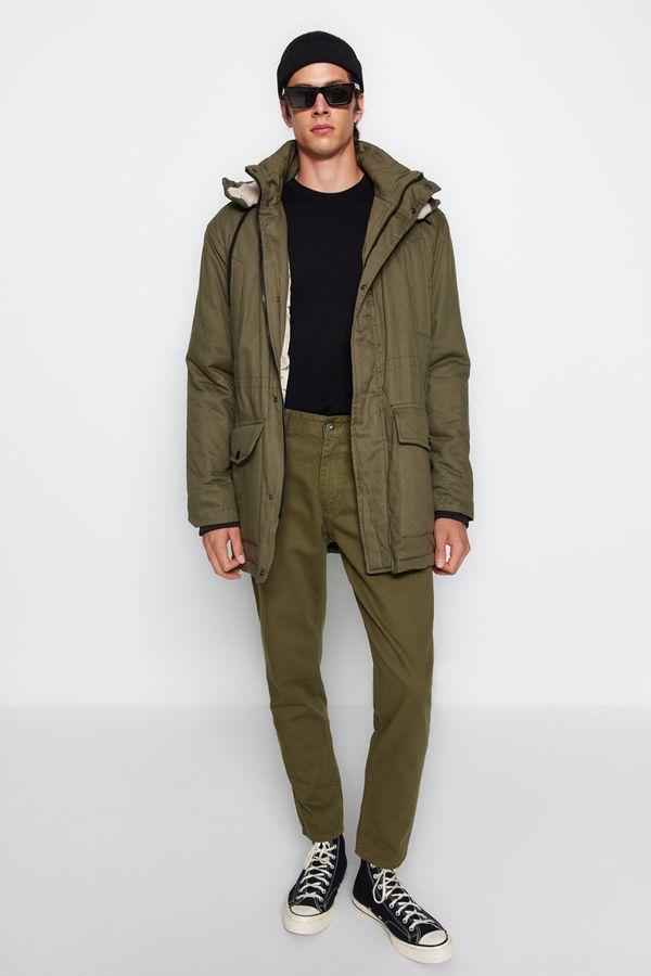 Trendyol Khaki Regular Fit Gabardine Parka Winter Coat