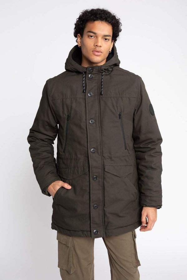 DEFACTO Slim Fit Plush Cotton Parka Coat