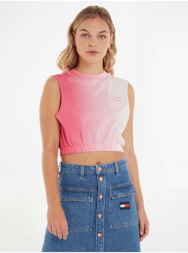 PINK WOMENS CROP TOP TOMMY JEANS - WOMEN