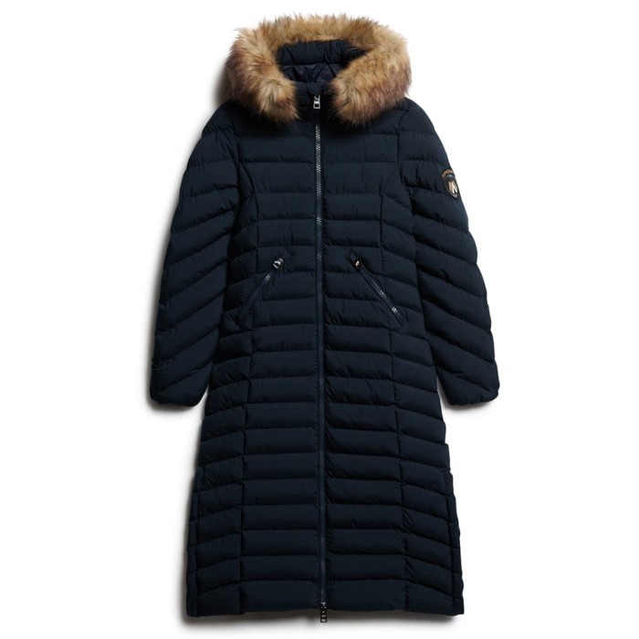 Superdry Fuji Faux Fur Hooded Longline jakna