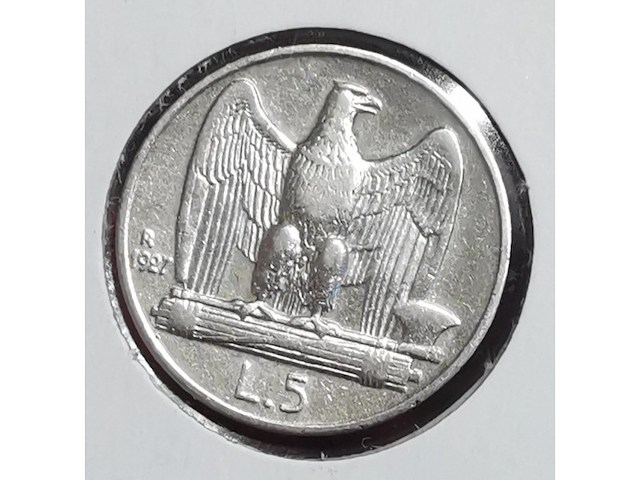 Srebrnjak 5 Lire, Italija 1927.