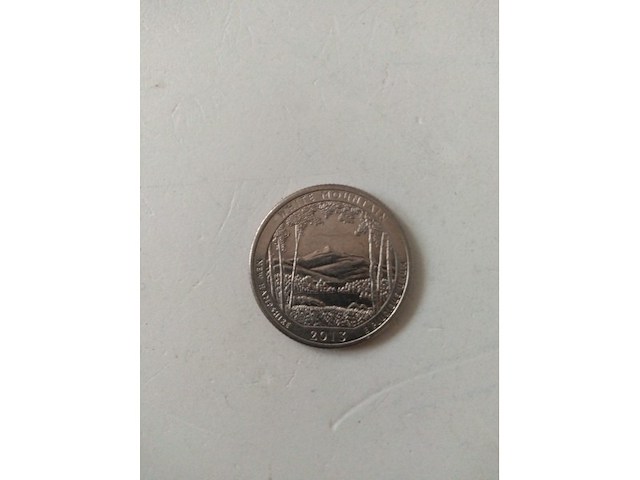 Quarter dollar  2013. USA White Mountain