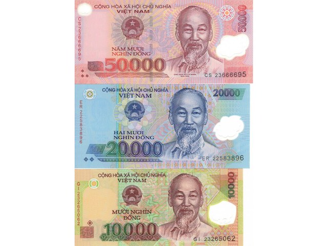 VIETNAM 10.000, 20.000 i 50.000 Dong 2022/23 UNC