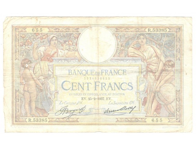 Francuska 100 francs 25.02.1937.