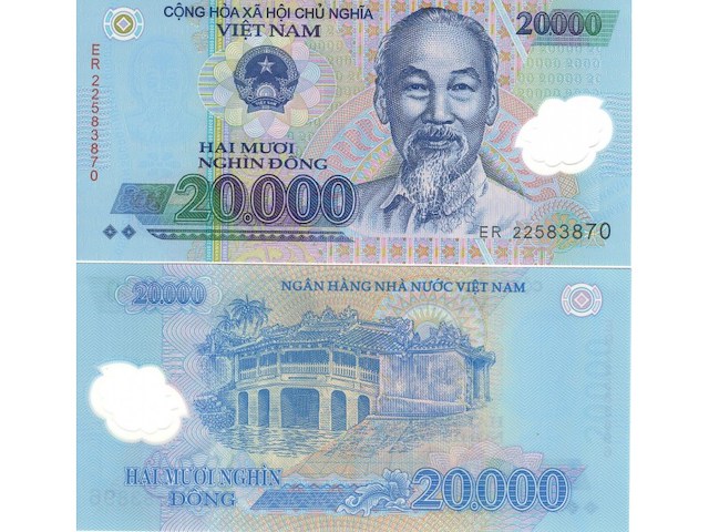 VIETNAM 20.000 20000 Dong 2022 UNC, P-120 Polymer