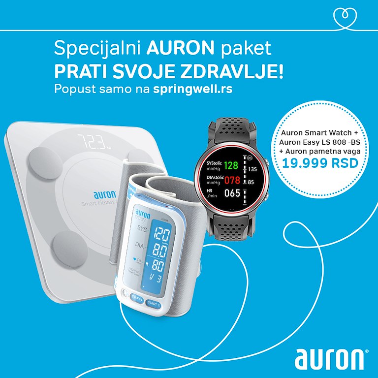 Auron Smart Watch SW30 + Auron Easy LS808-BS + Auron GBF-2108-B Smart Fitness Analyzer
Auron Easy LS 808 -BS