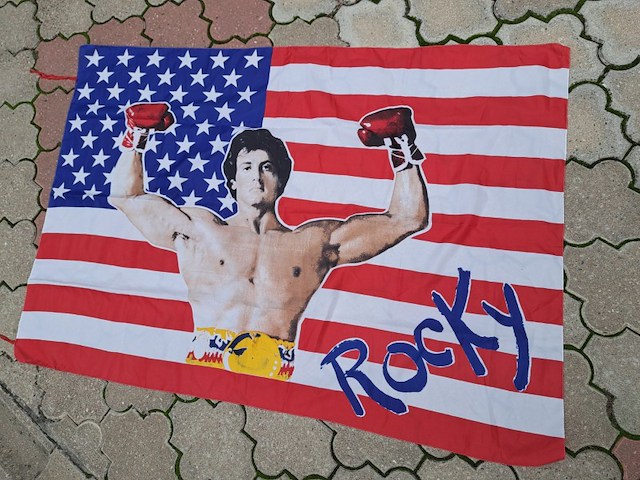 Rocky Balboa retka velika zastava vintage 1980