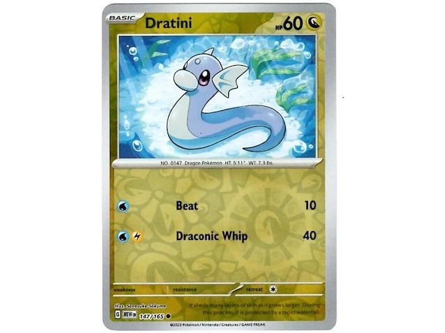 Pokemon Dratini MEW 147 Reverse holo foil