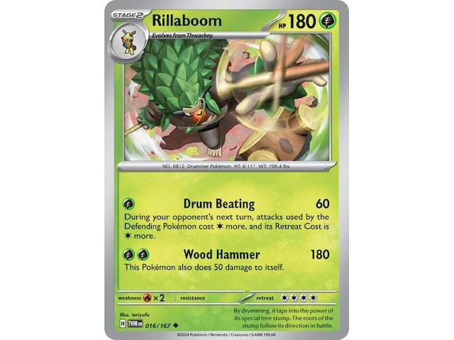 Pokemon Rillaboom TWM 016