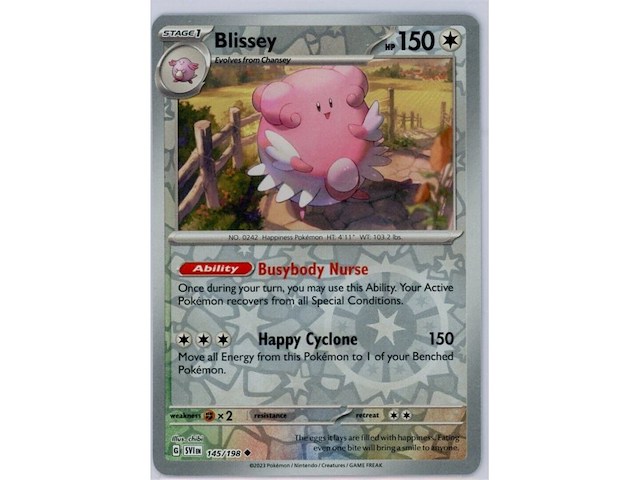 Pokemon Blissey SVI 145 Reverse holo foil