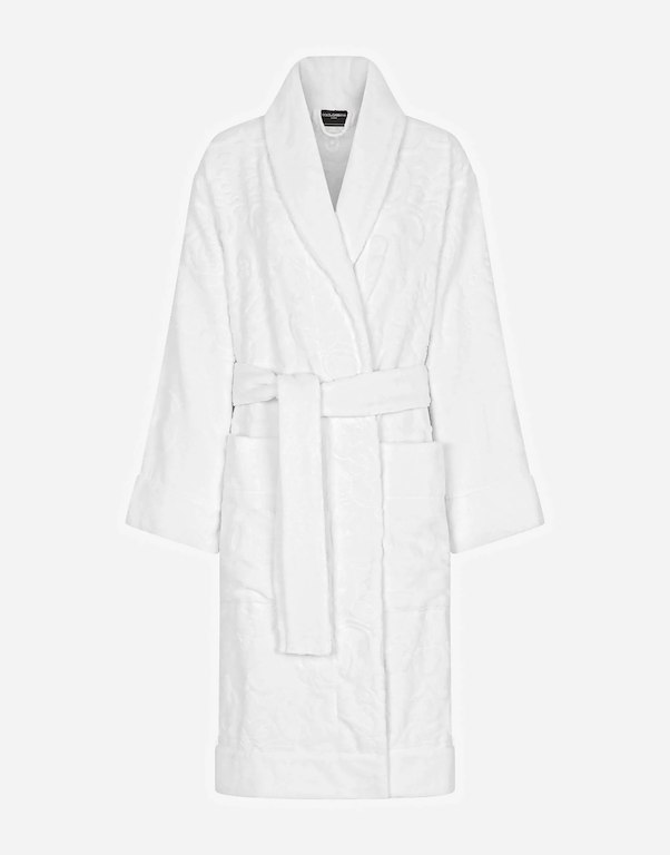 Dolce&Gabbana’s Bath Robe in Terry Cotton Jacquard – Bademantil (Size: L)